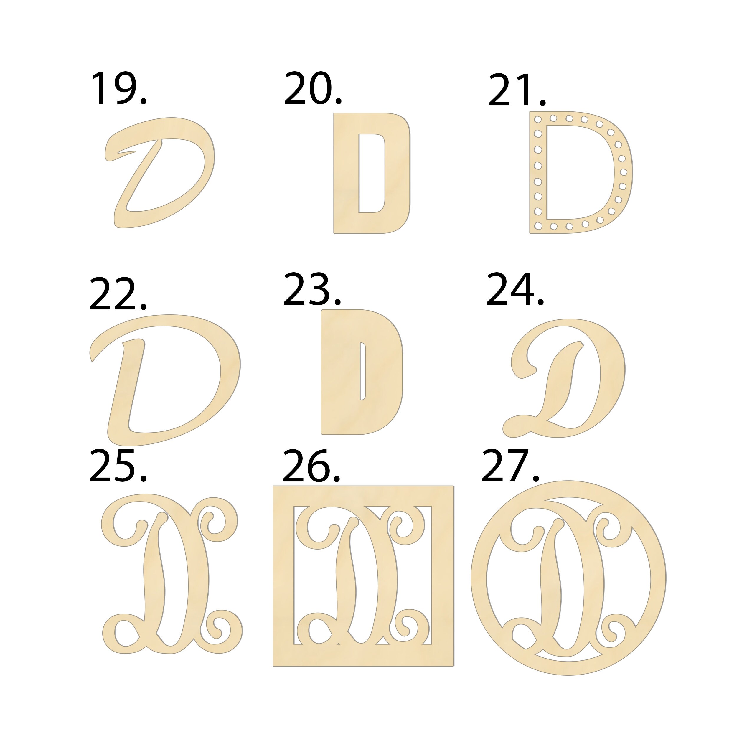 2" - 34" Wooden Letter "d" Kids Room, Nursery, Wedding Decoration, Gift ...