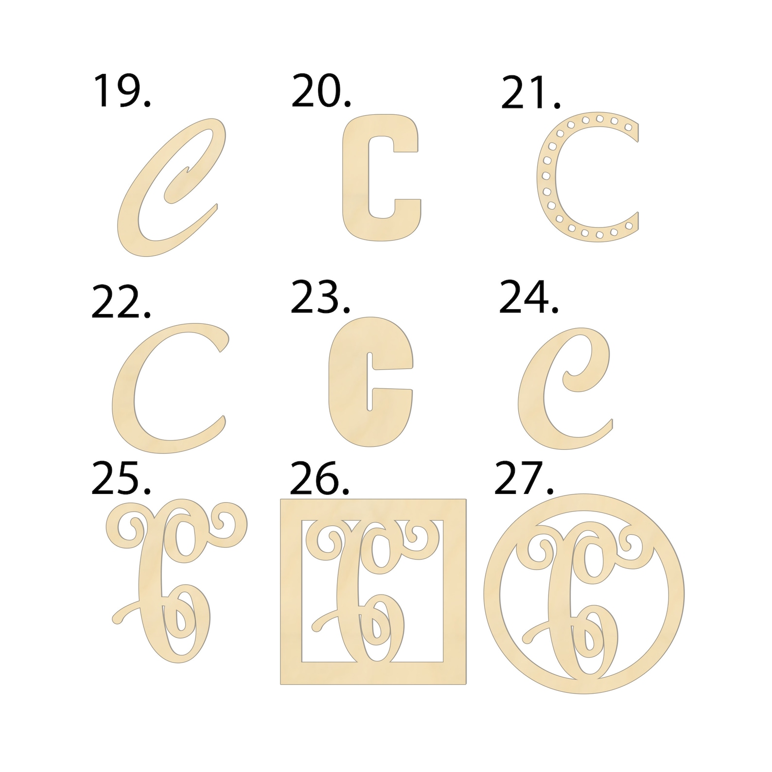 2" - 34" Wooden Letter "c" Kids Room, Nursery, Wedding Decoration, Gift ...