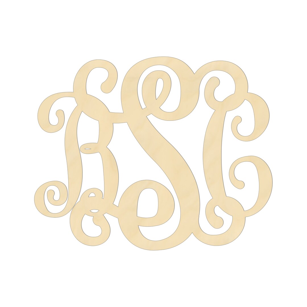 2" - 34" Wooden Monogram, Wood Monogram, Room, Wall, Nursery and ...