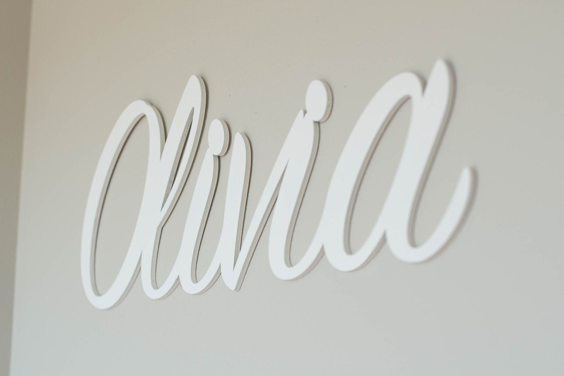Wooden Wall Name Sign, Custom Wood Name for Nursery, Baby Name Decor ...