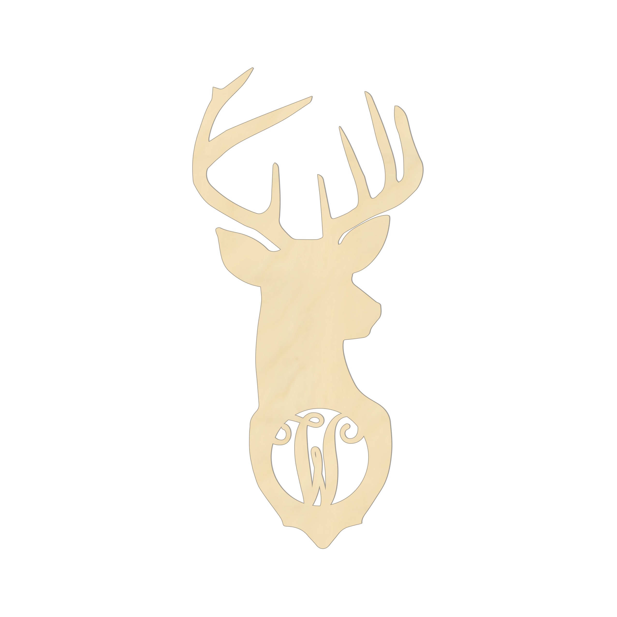 2" - 34" Wooden Monogram, Deer, Wood Monogram, Room, Wall, Nursery and ...