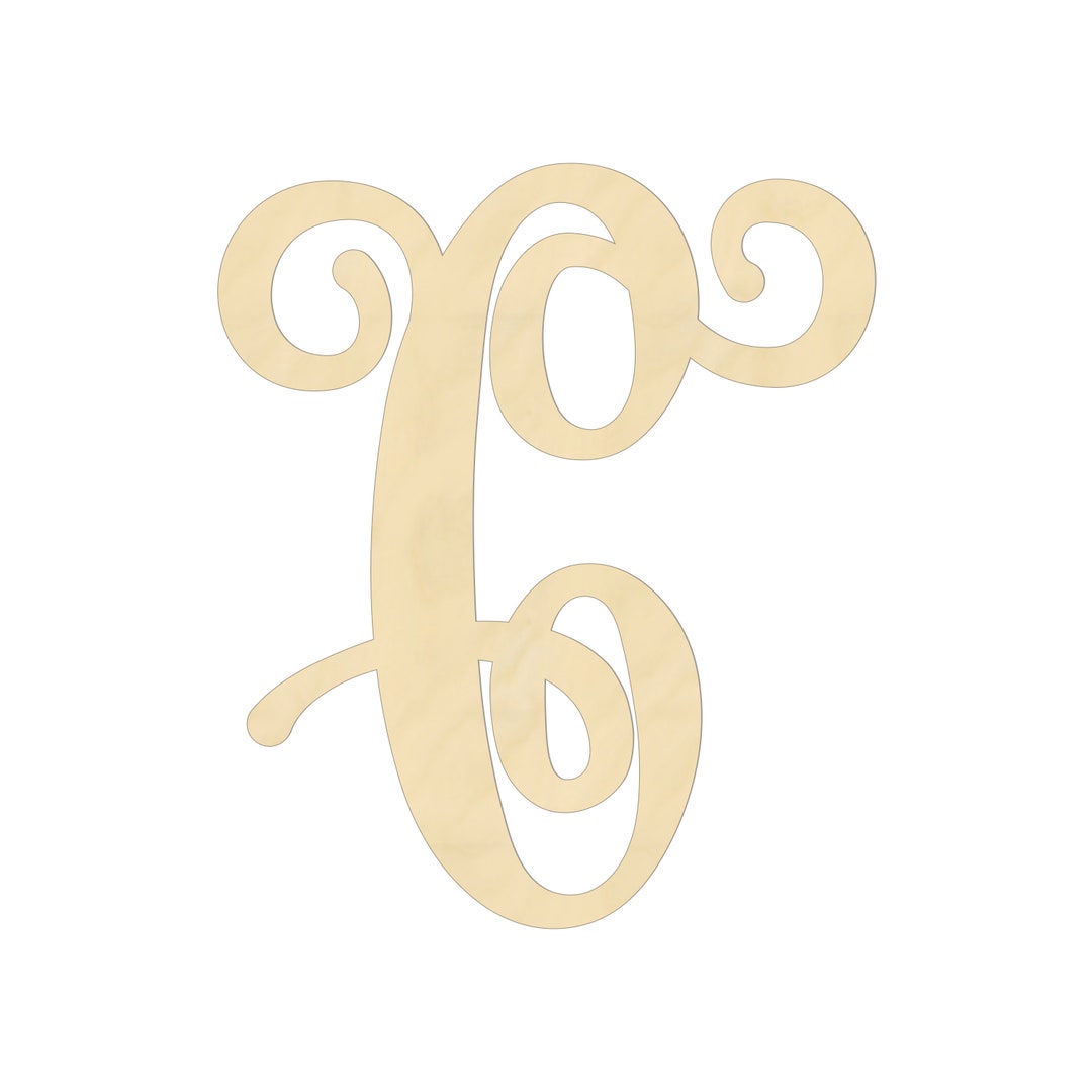 2" - 34" Wooden Letter "c" Nursery, Kids Room, Vine Monogram Font ...