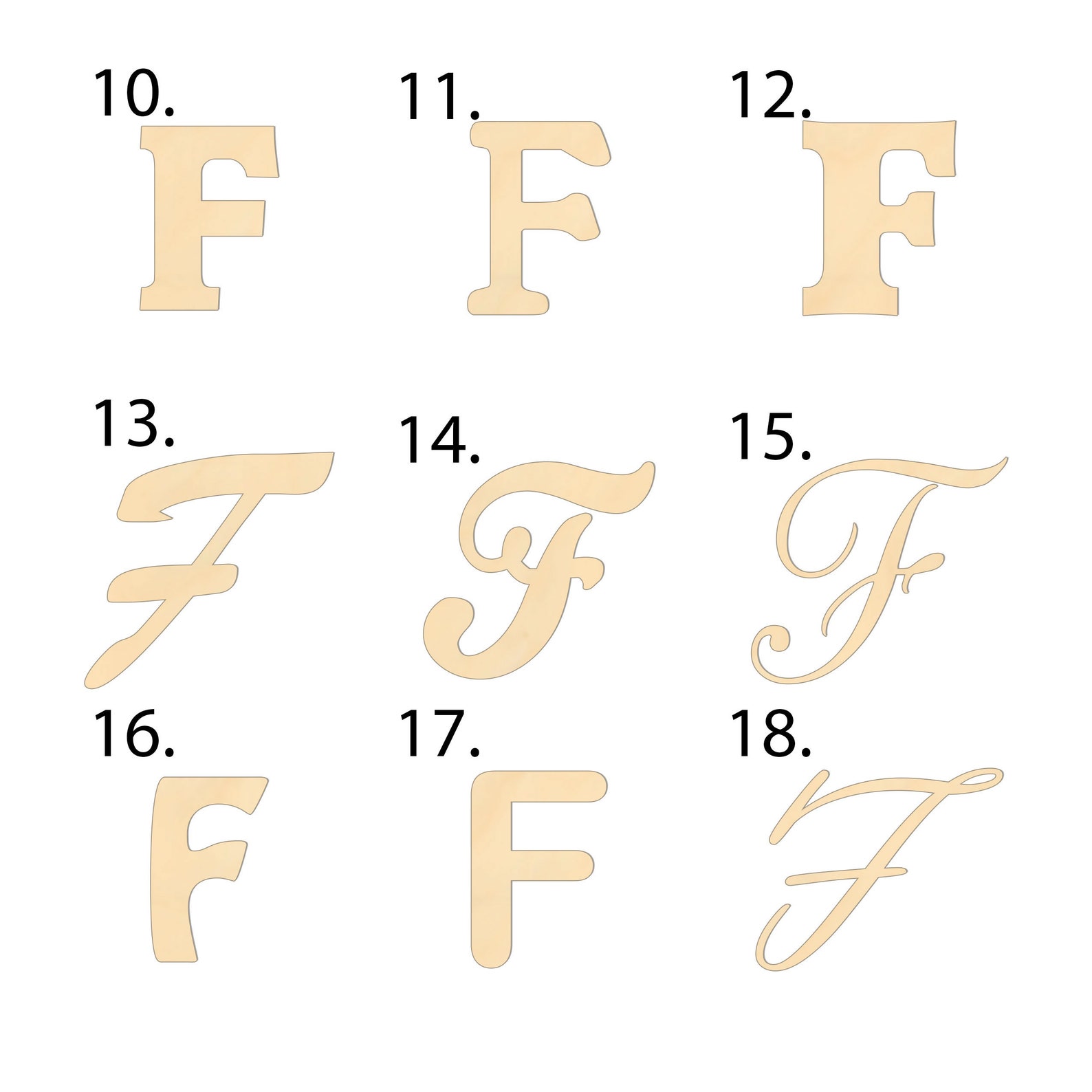 2" - 34" Wooden Letter "f" Kids Room, Nursery, Wedding Decoration, Gift ...