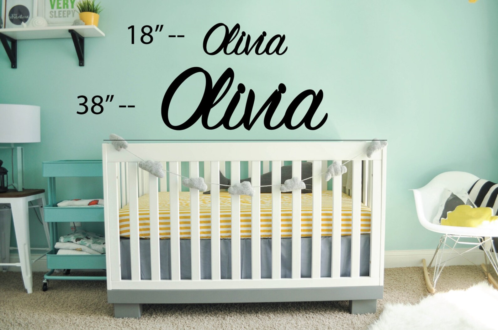 Wooden Wall Name Sign, Custom Wood Name for Nursery, Baby Name Decor ...