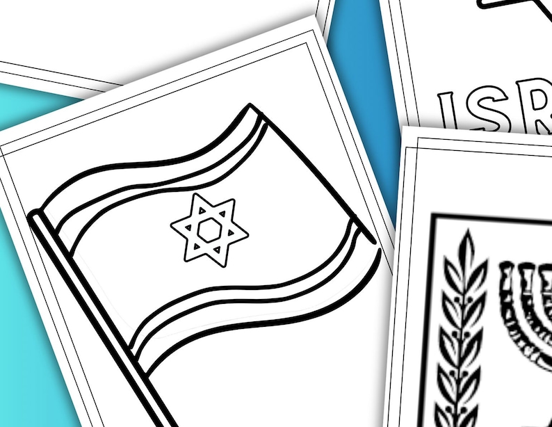 Israel Coloring Pages. Israel Flag, Israel Symbol, IDF Symbol ...