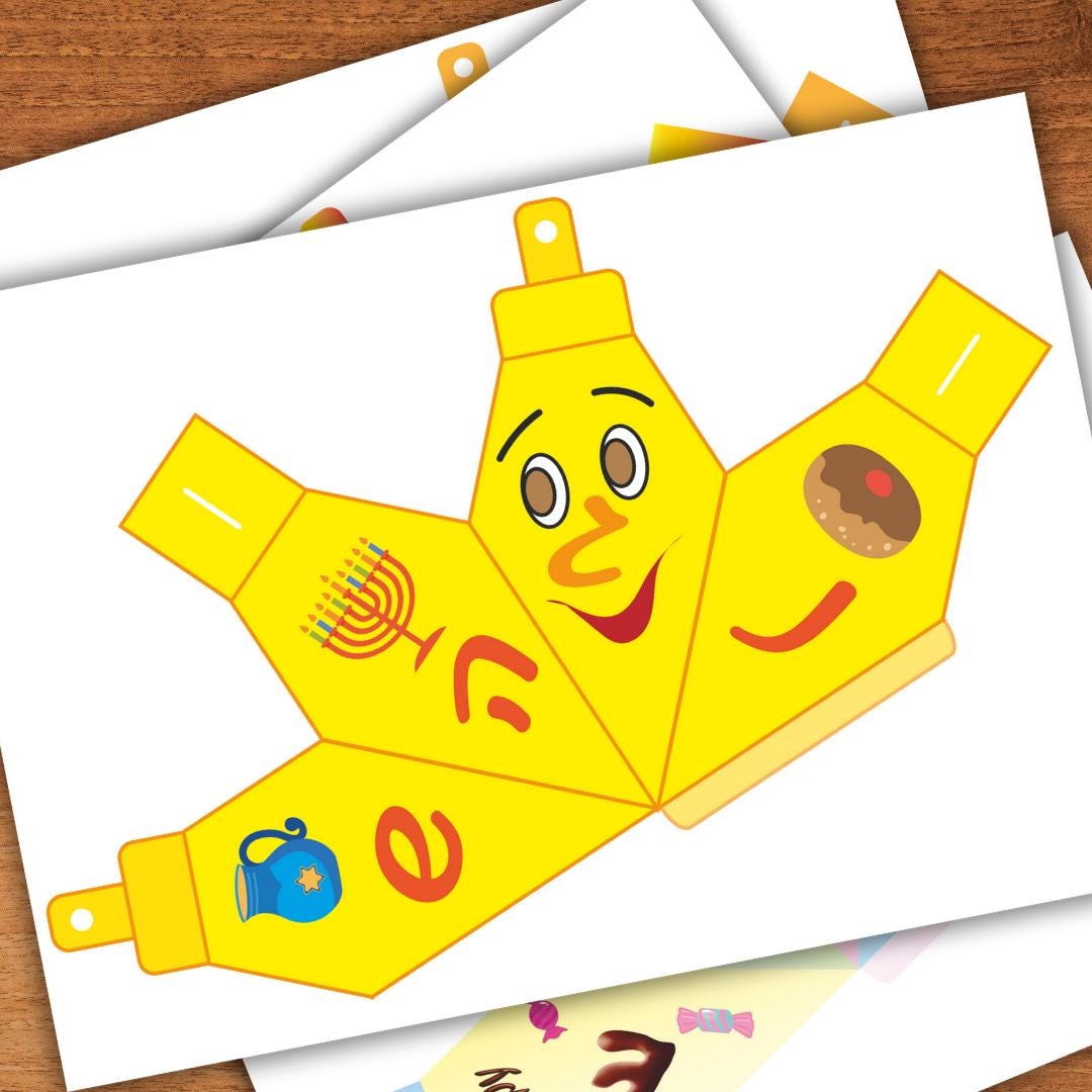 Dreidel Box Templates Printable. Paper Dreidel, Hannukah Decorations ...