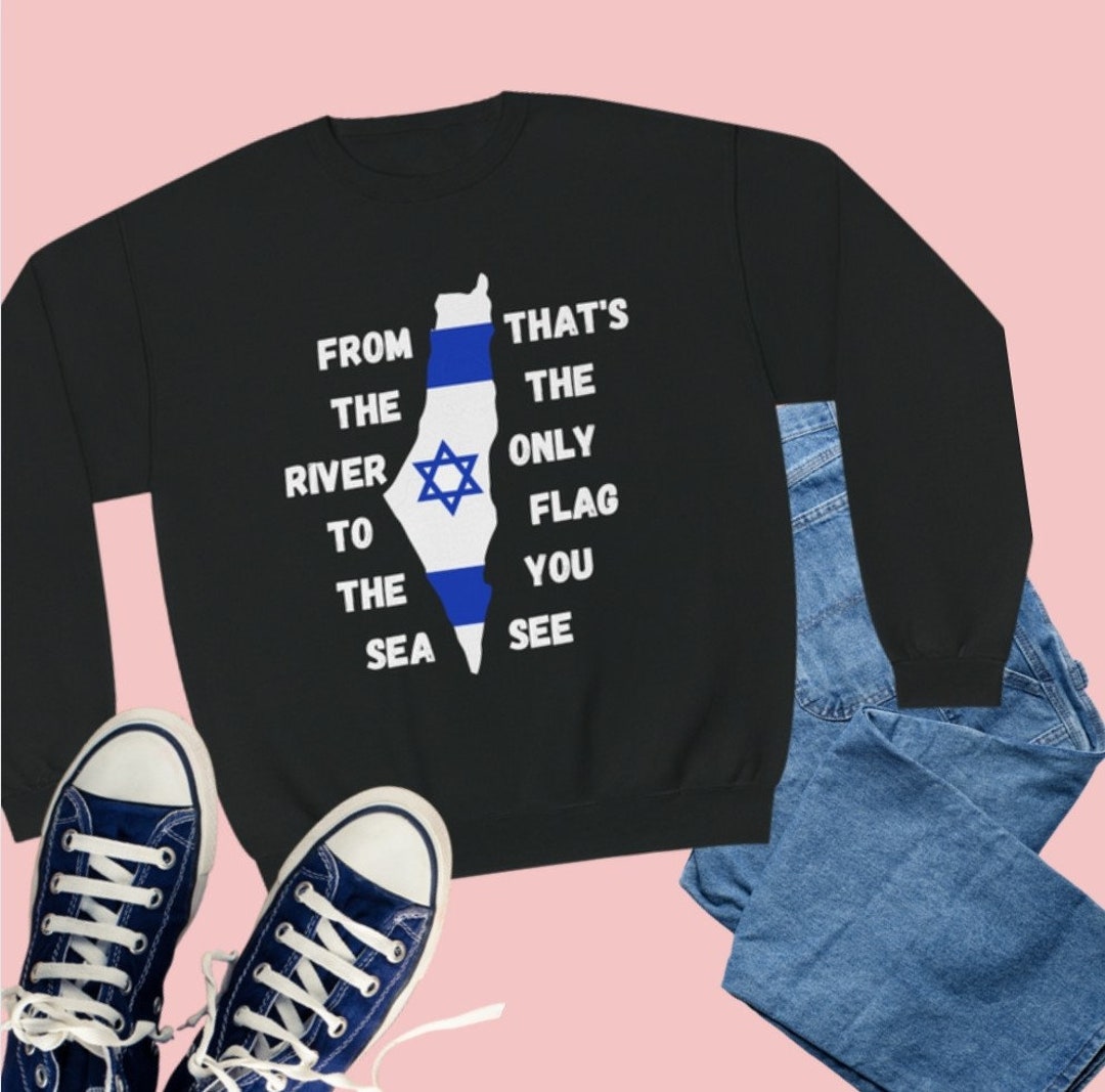 Israel Sweatshirt Israel Map With Israel Flag : From the - Etsy