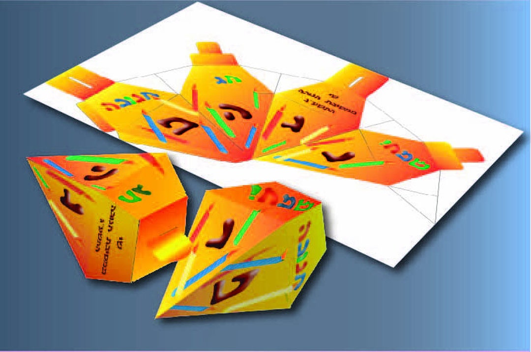 Hanukka Craft Kids Dreidel Box Templates Printable. Paper Dreidel ...