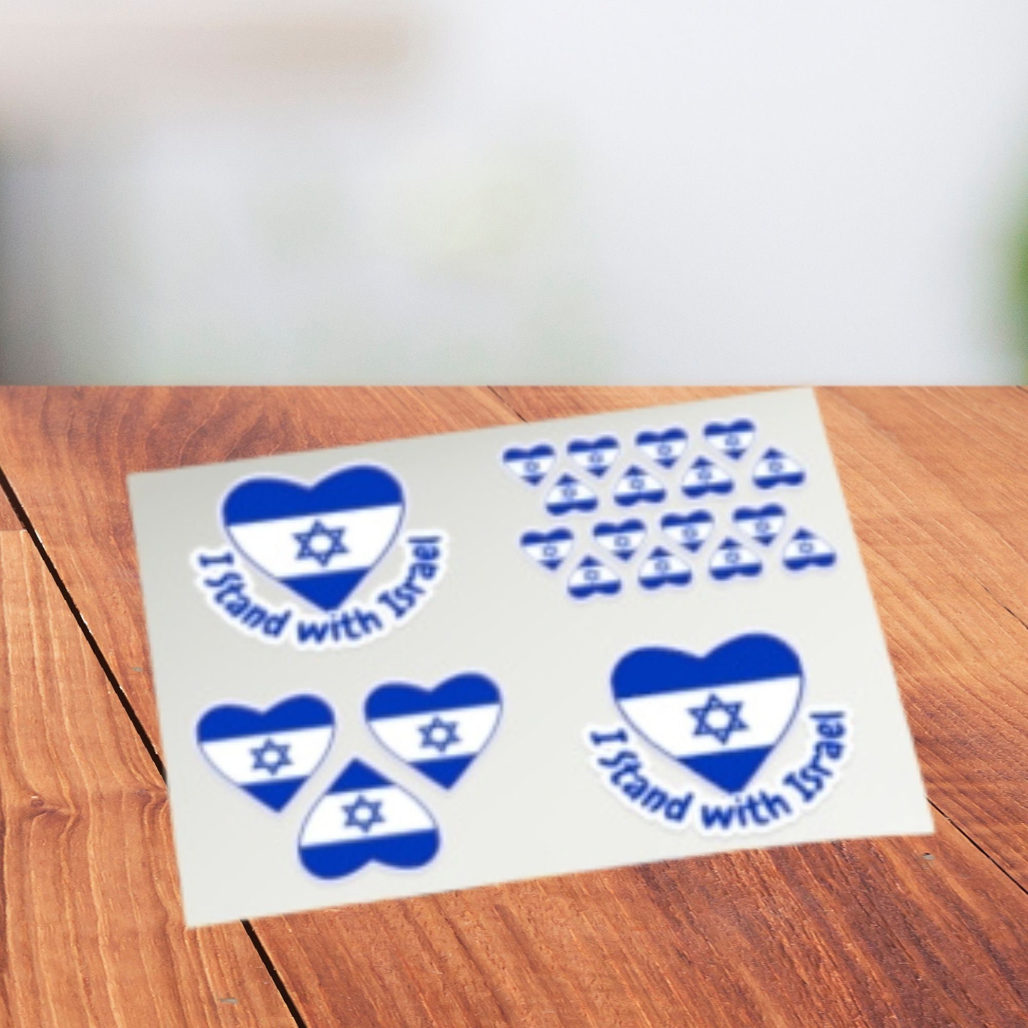 Israel Flag Stickers, Heart Shaped. Stand With Israel Stickers. Israel ...