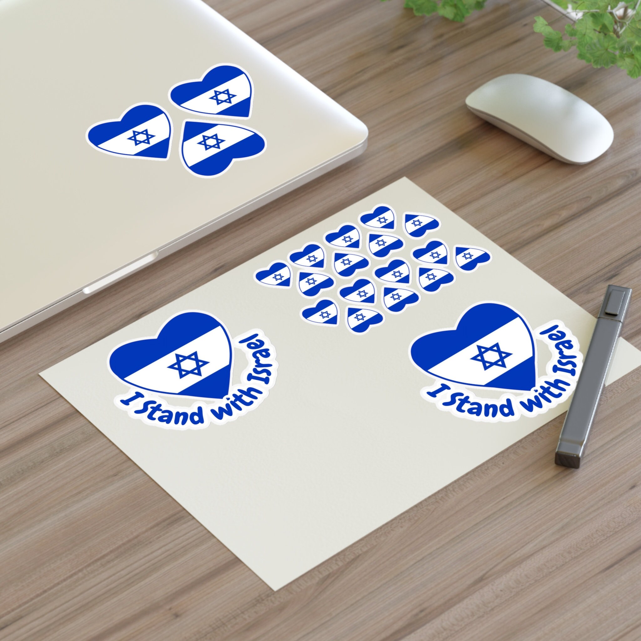 Israel Flag Stickers, Heart Shaped. Stand With Israel Stickers. Israel ...