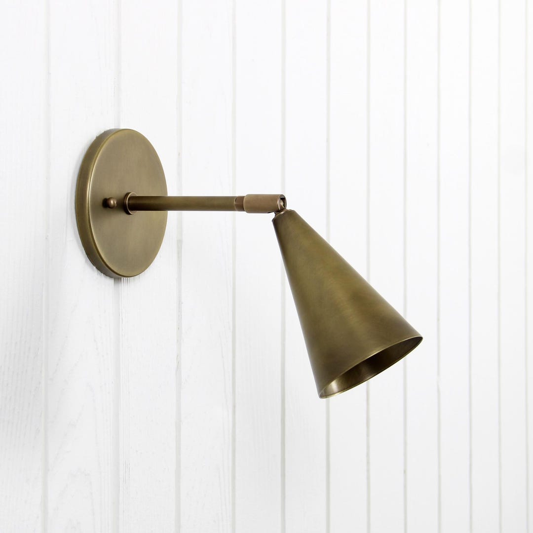 Task Wall Sconce - Brass Adjustable Swivel Wall Mount Spotlight Lamp ...