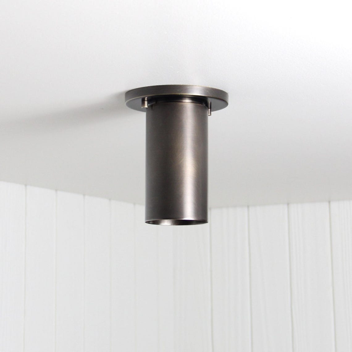 Post Flush Mount - Ceiling Light Fixture Brass Cylinder Mono Point Lamp ...