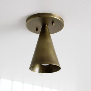 Task Flush Mount - Minimal Brass Lamp Ceiling Light Fixture Flushmount ...