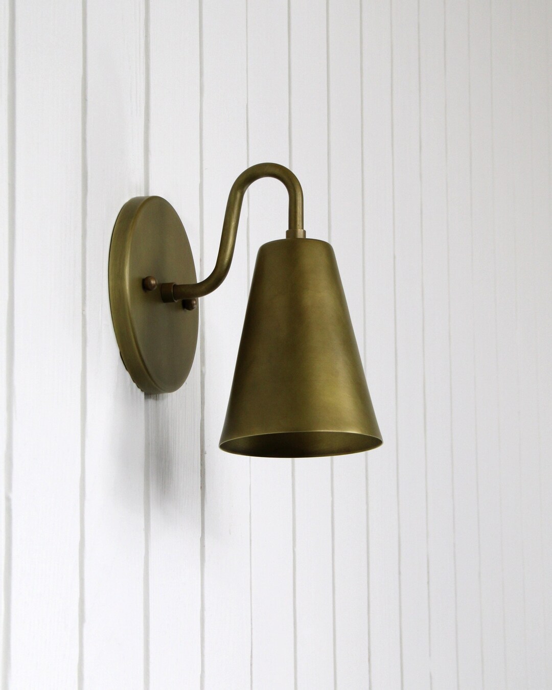 Crook Sconce - Petite Minimal Sconce Wall Lamp Light Fixture Brass ...