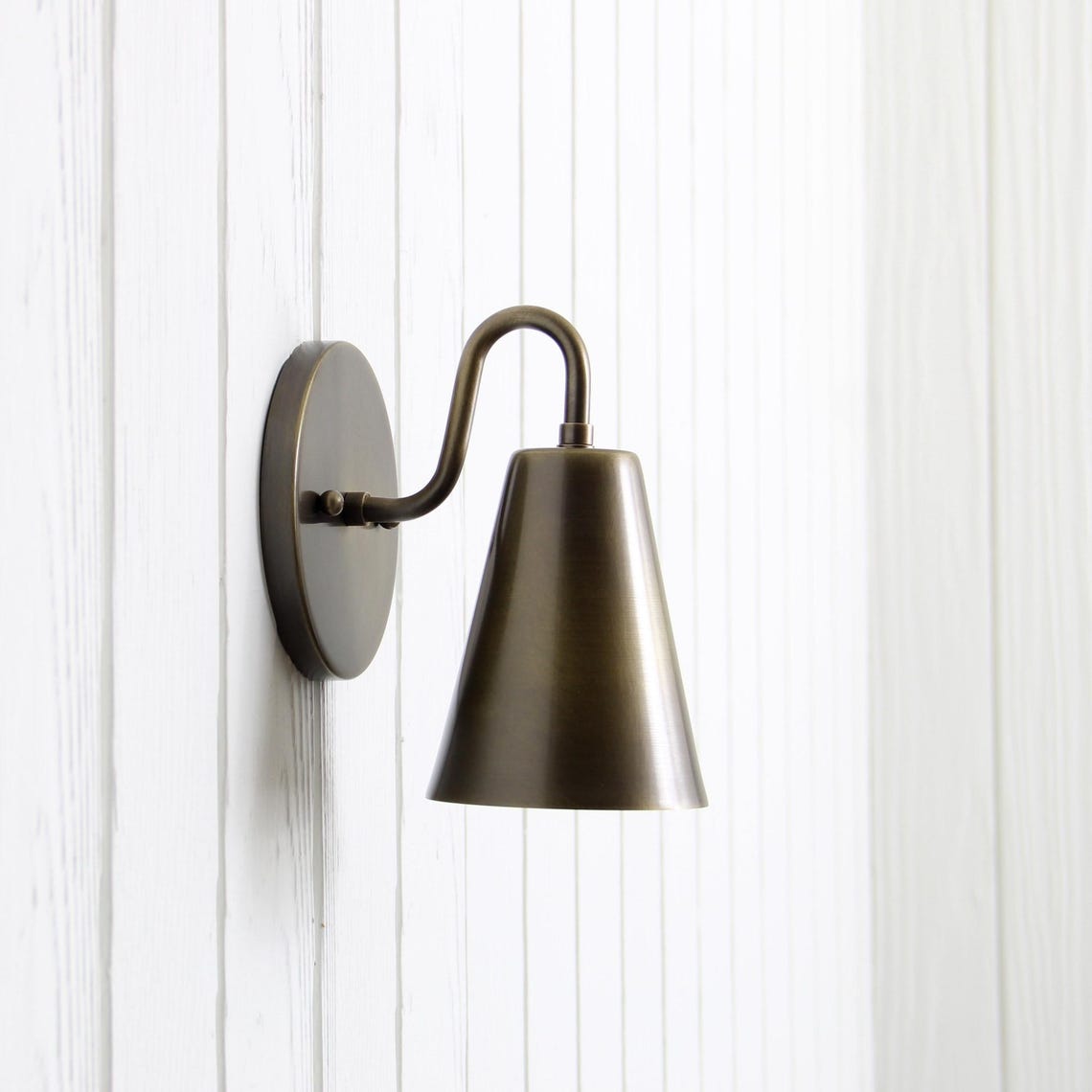 Crook Sconce - Petite Minimal Sconce Wall Lamp Light Fixture Brass ...