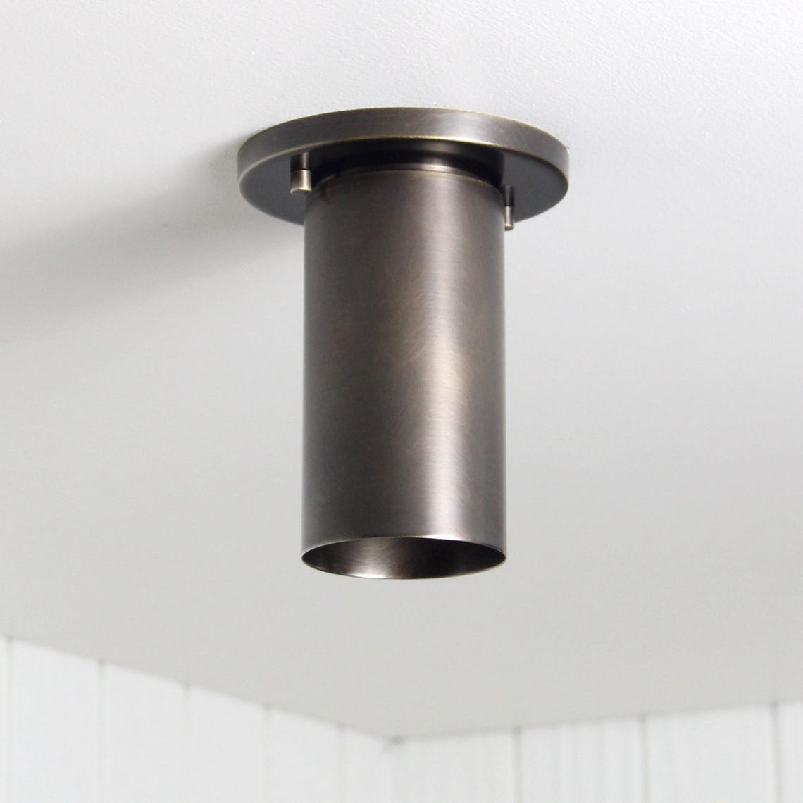 Post Flush Mount - Ceiling Light Fixture Brass Cylinder Mono Point Lamp ...