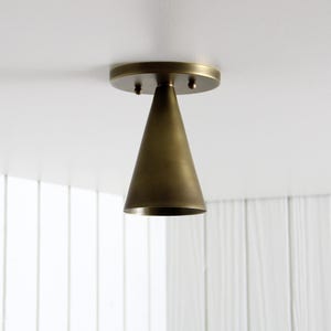 Task Flush Mount - Minimal Brass Lamp Ceiling Light Fixture Flushmount ...
