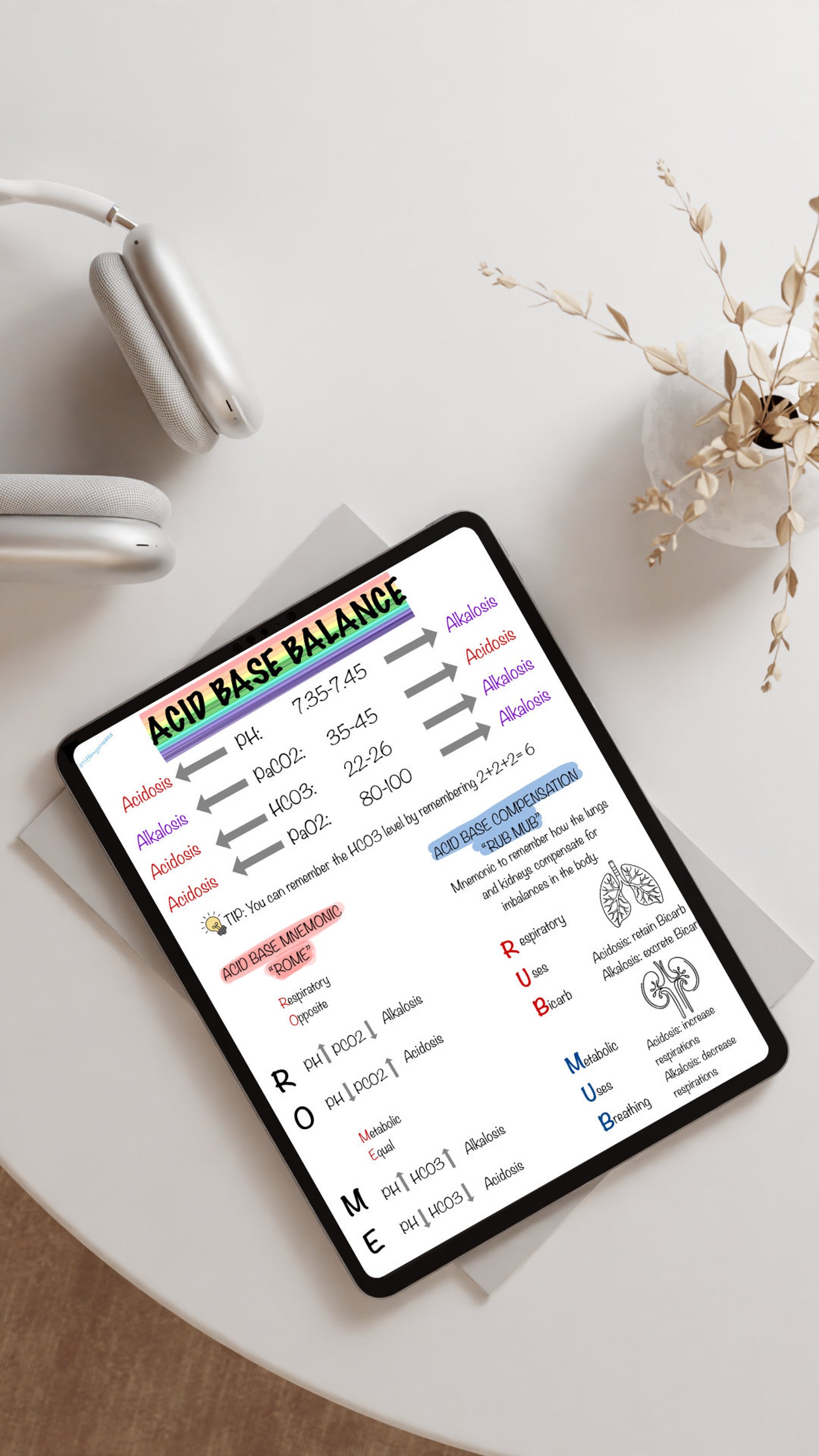 Acid Base Balance Study Guide/cheat Sheet - Etsy