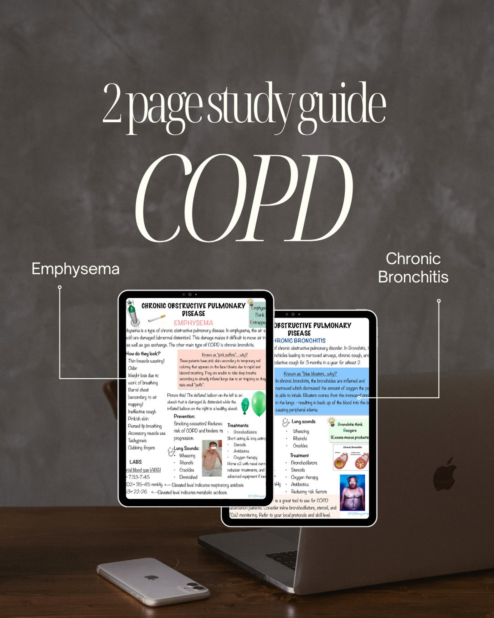 COPD Chronic Bronchitis and Emphysema Study Guide for Nursing, EMT, Medic, and Other Healthcare ...
