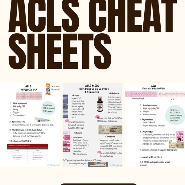 Acls Cheat Sheet - Etsy