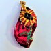 Red Crystal Sunflower Hand Painted Crystal Pendant - Etsy