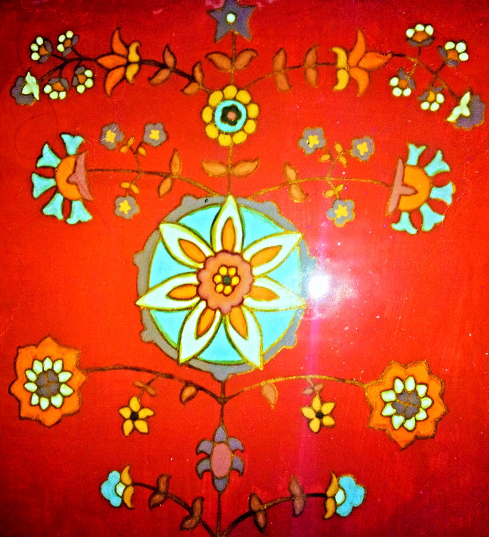 Exotic Indian Art With Mughal and Rajasthani Motifs-lacquer Finish ...