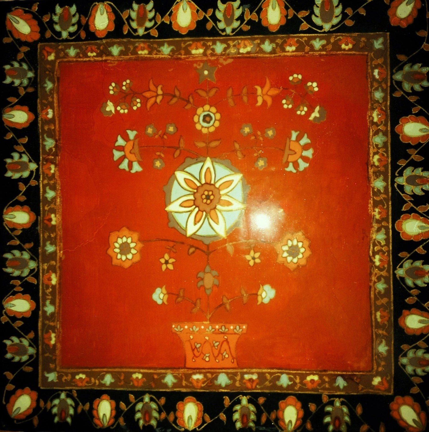 Exotic Indian Art With Mughal and Rajasthani Motifs-lacquer Finish ...