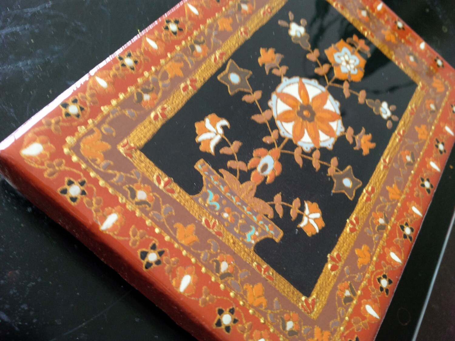 Exotic Indian Art With Mughal and Rajasthani Motifs-lacquer Finish ...