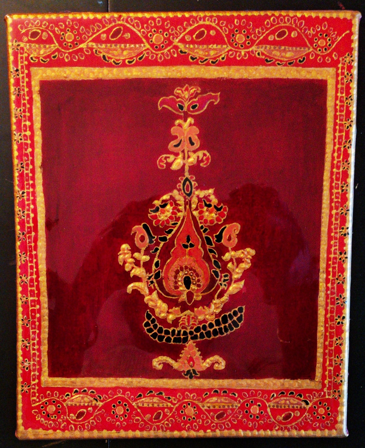 Exotic Indian Art With Mughal and Rajasthani Motif-lacquer Finish-oil ...