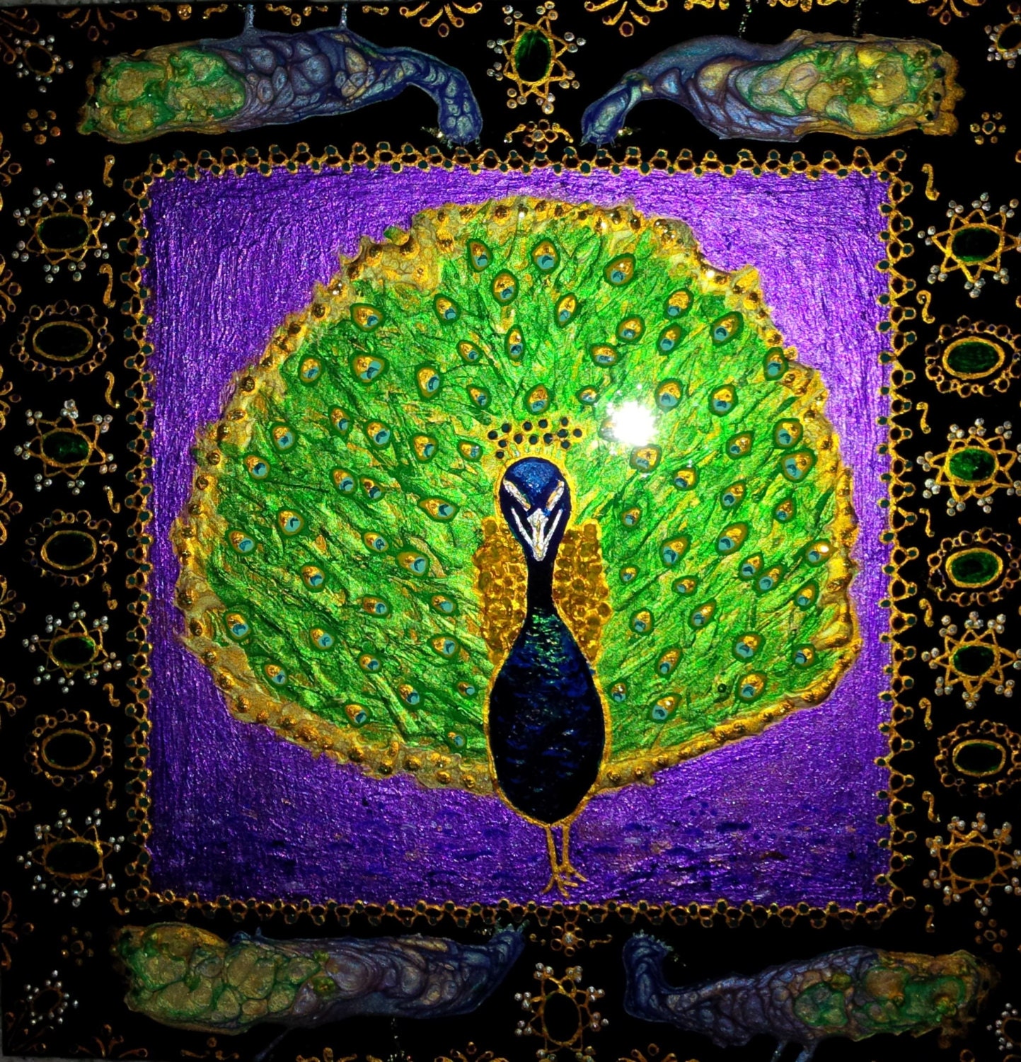 Exotic Indian Art With Mughal and Rajasthani Motif-lacquer Finish-oil ...