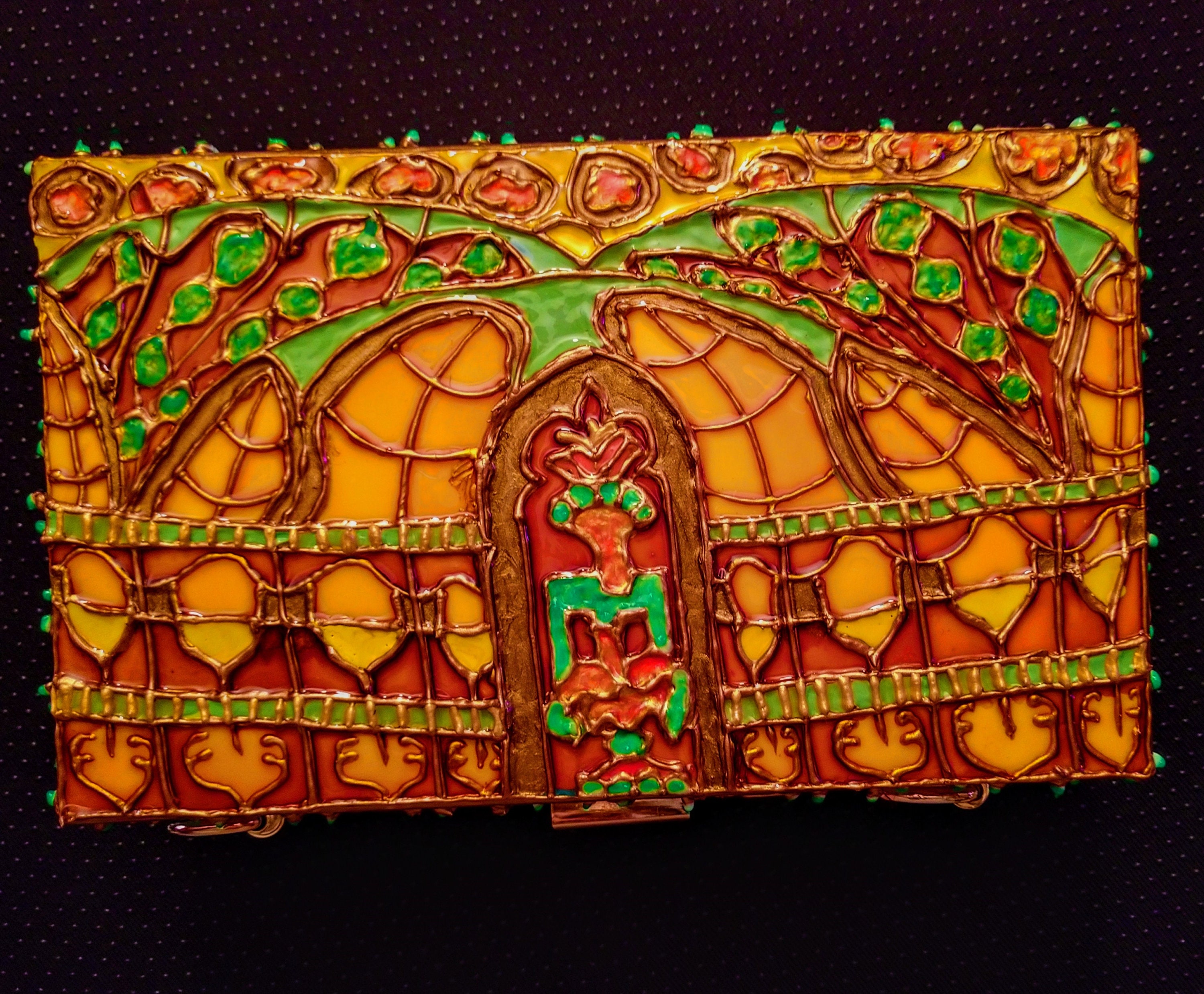 Yellow Palace Design Hand Painted Evening Bag Clutch - Etsy