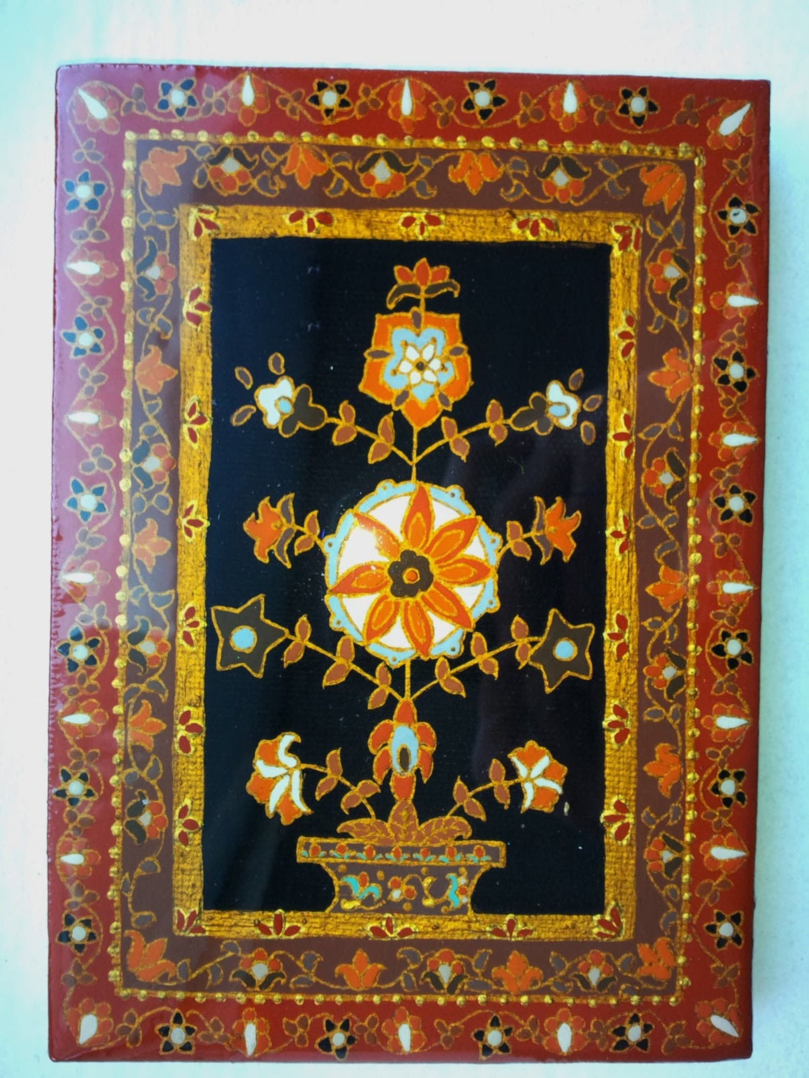 Exotic Indian Art With Mughal and Rajasthani Motifs-lacquer Finish ...