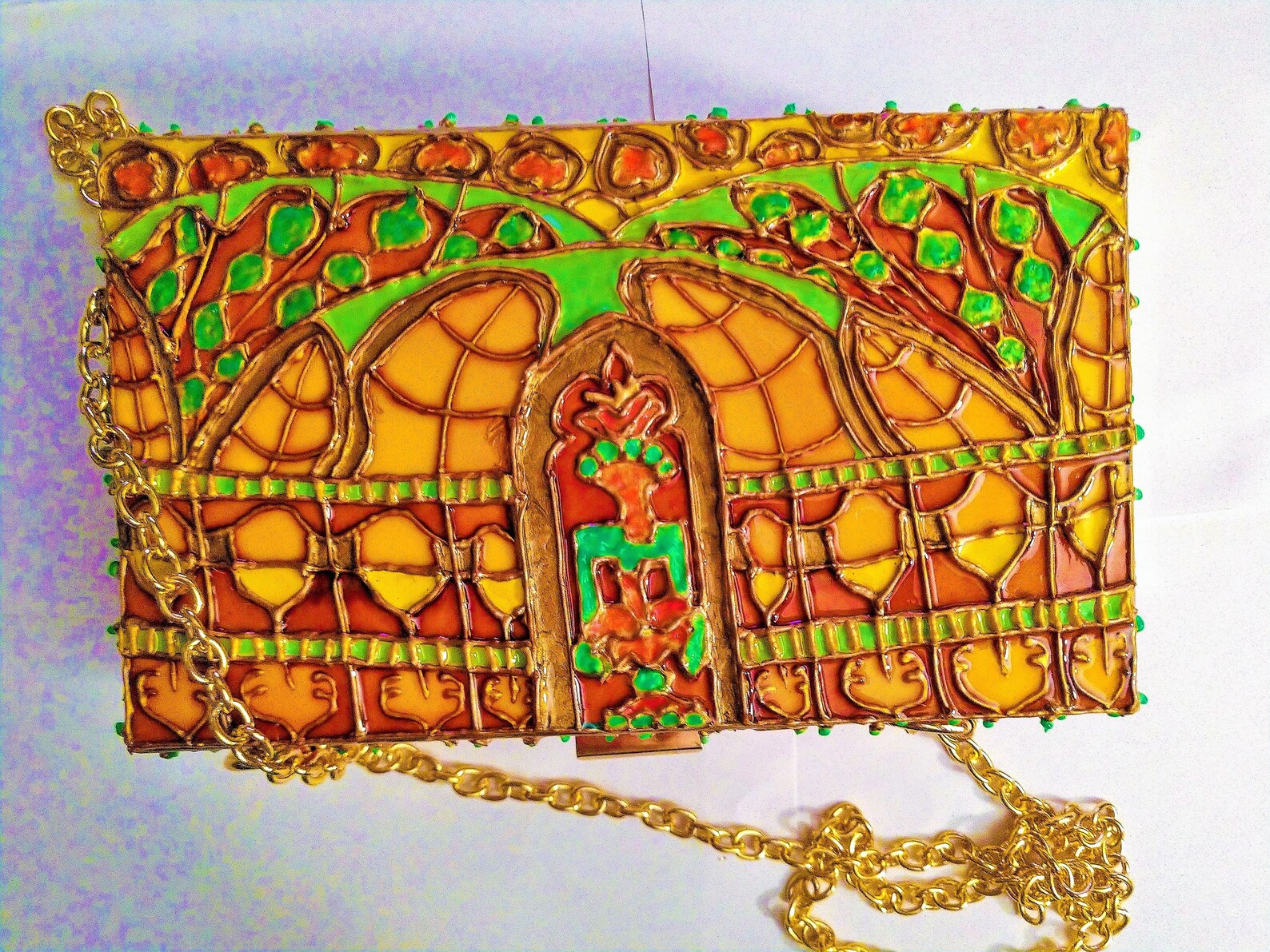 Yellow Palace Design Hand Painted Evening Bag Clutch - Etsy