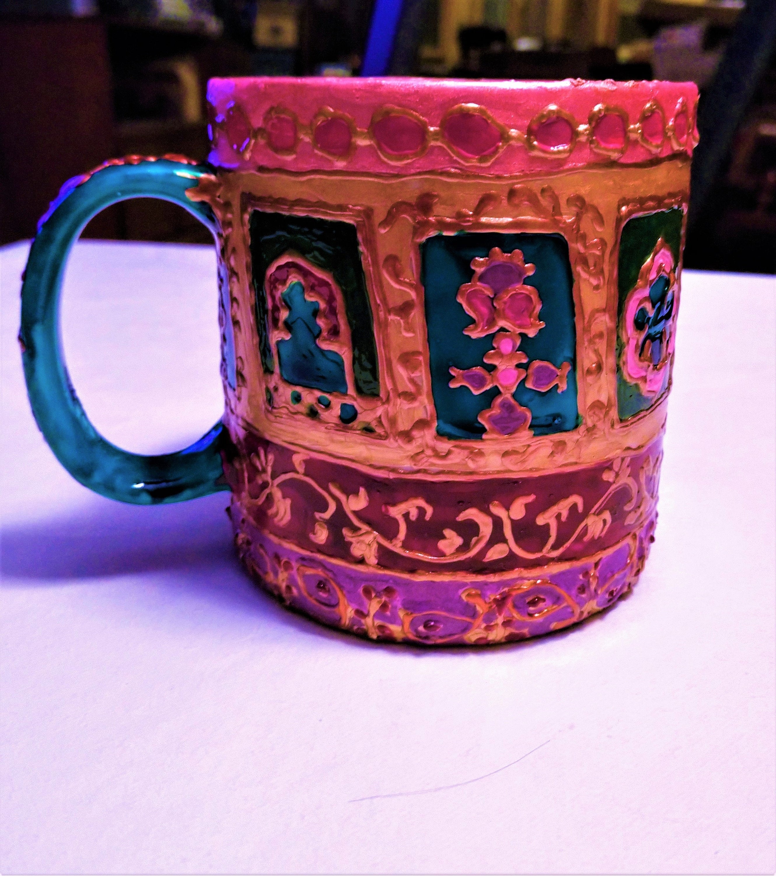 Indian Hand Painted Porcelain Coffee Tea Mug | Mehendi | Wedding ...