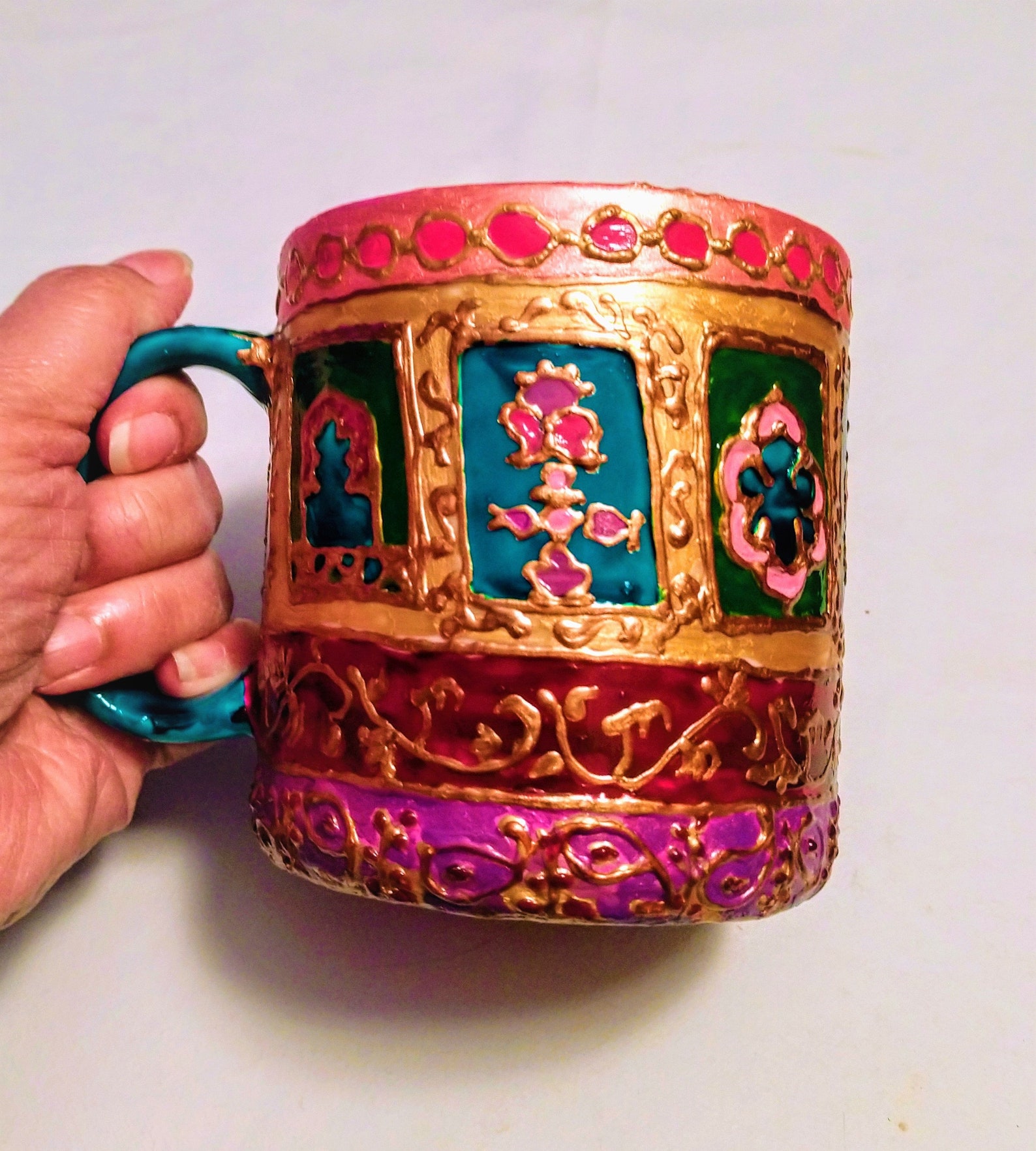 Indian Hand Painted Porcelain Coffee Tea Mug | Mehendi | Wedding ...