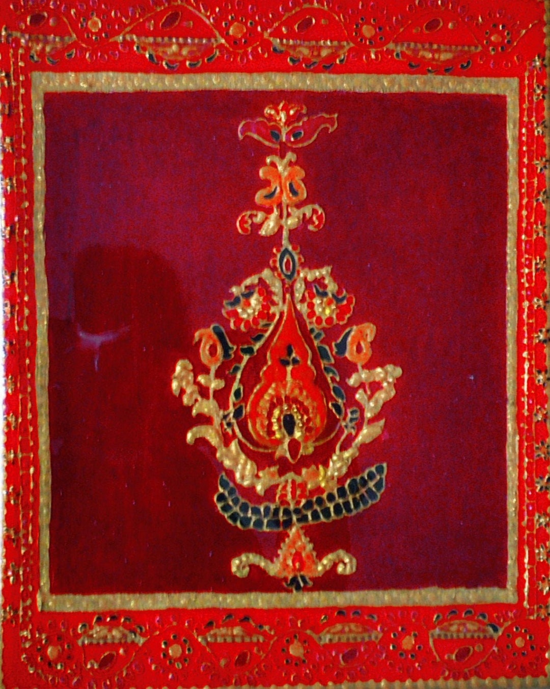 Exotic Indian Art With Mughal and Rajasthani Motif-lacquer Finish-oil ...