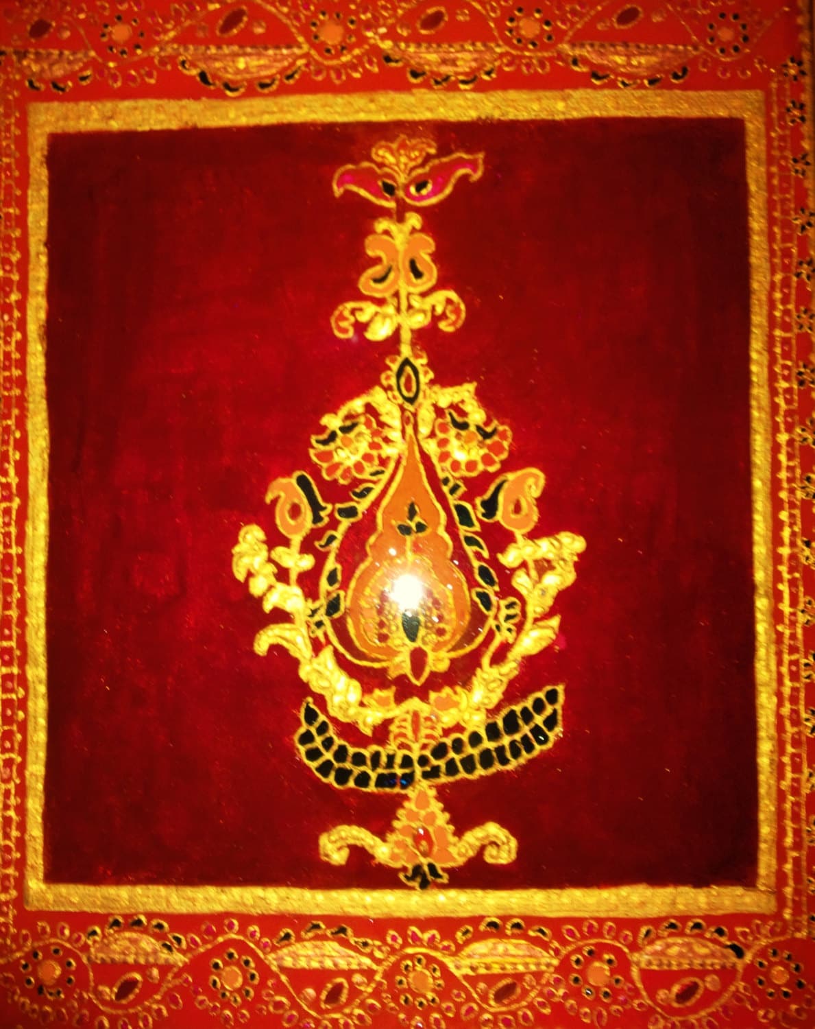 Exotic Indian Art With Mughal and Rajasthani Motif-lacquer Finish-oil ...