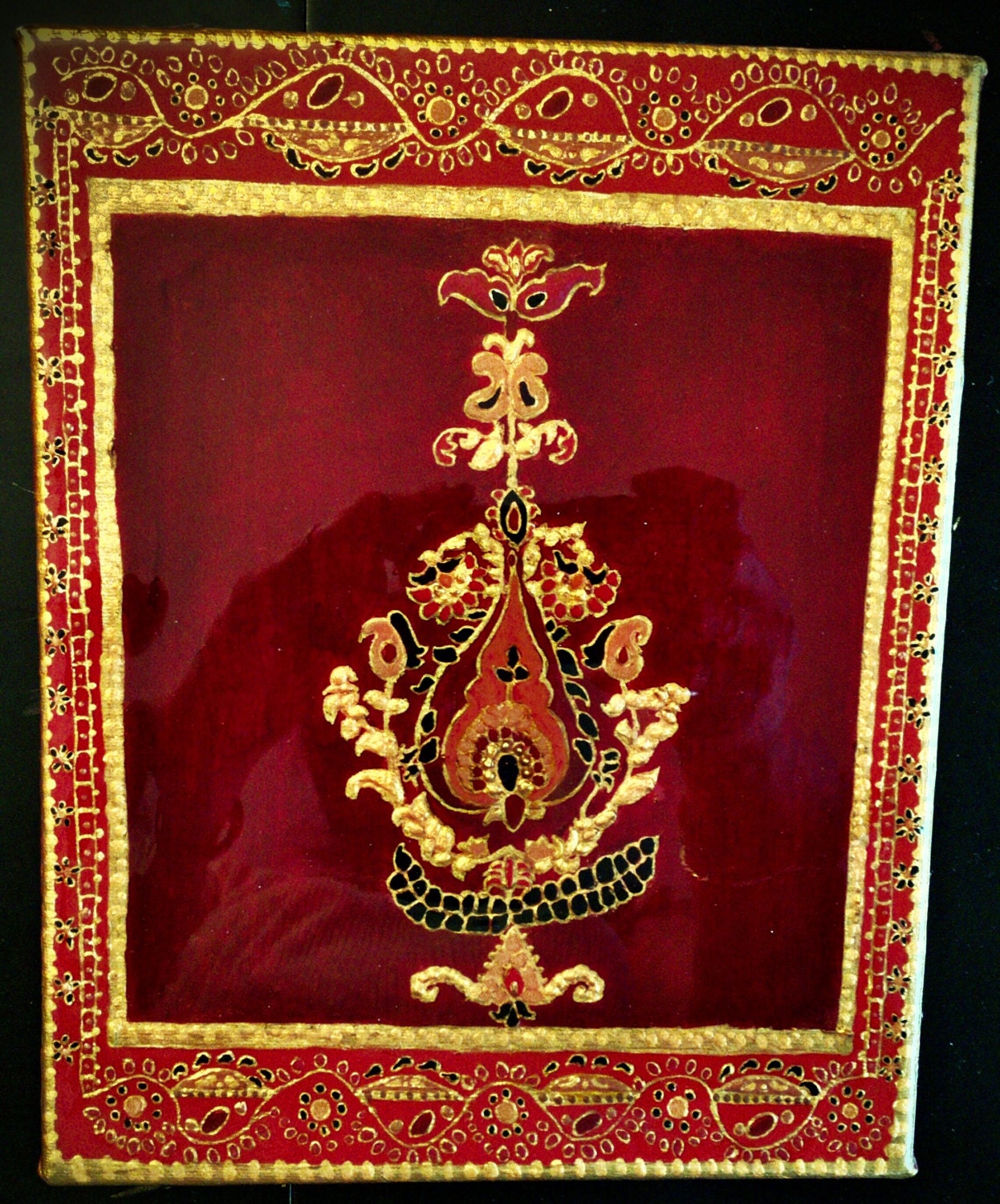 Exotic Indian Art With Mughal and Rajasthani Motif-lacquer Finish-oil ...