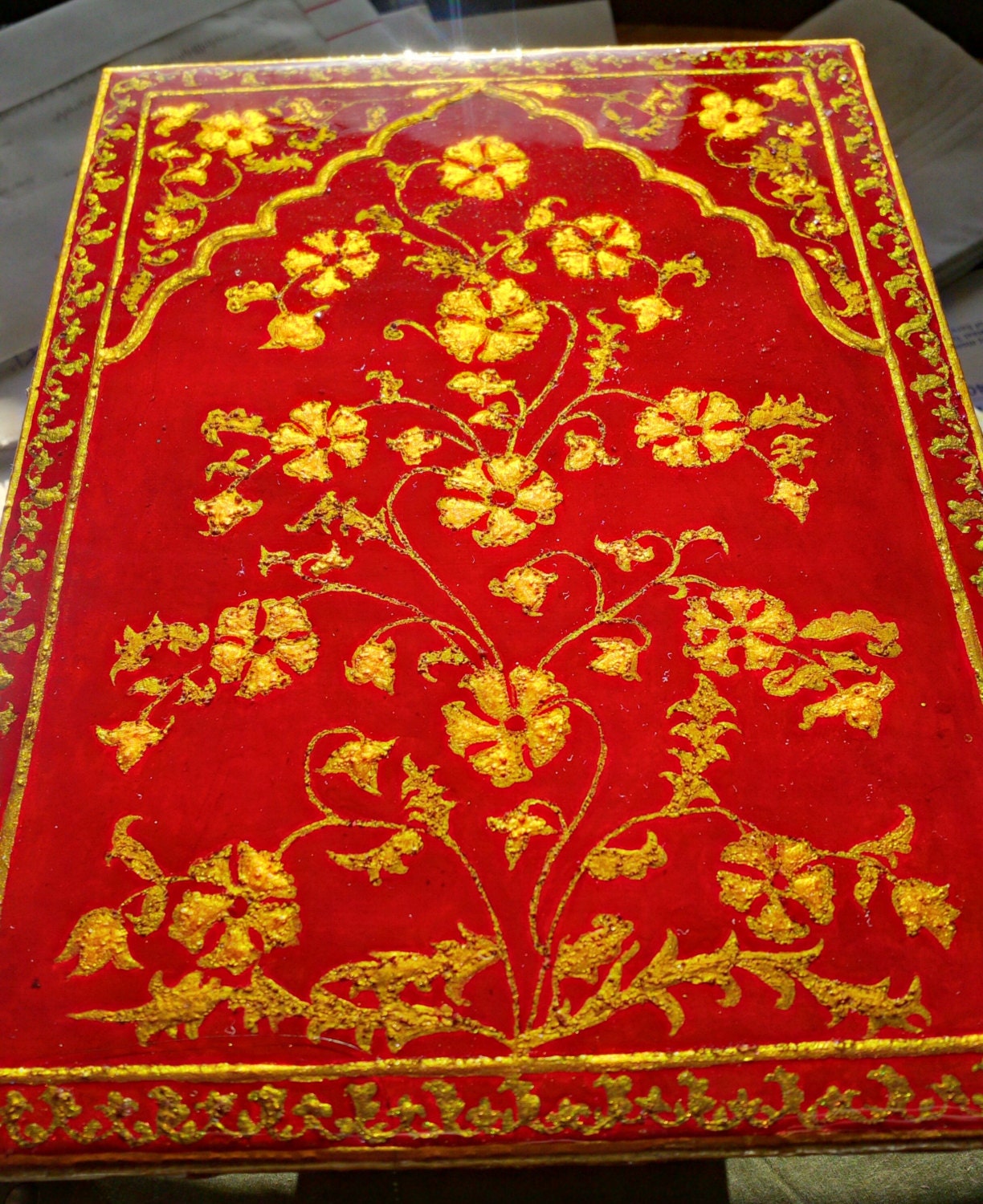 Exotic Indian Art With Mughal and Rajasthani Motif-lacquer Finish-oil ...