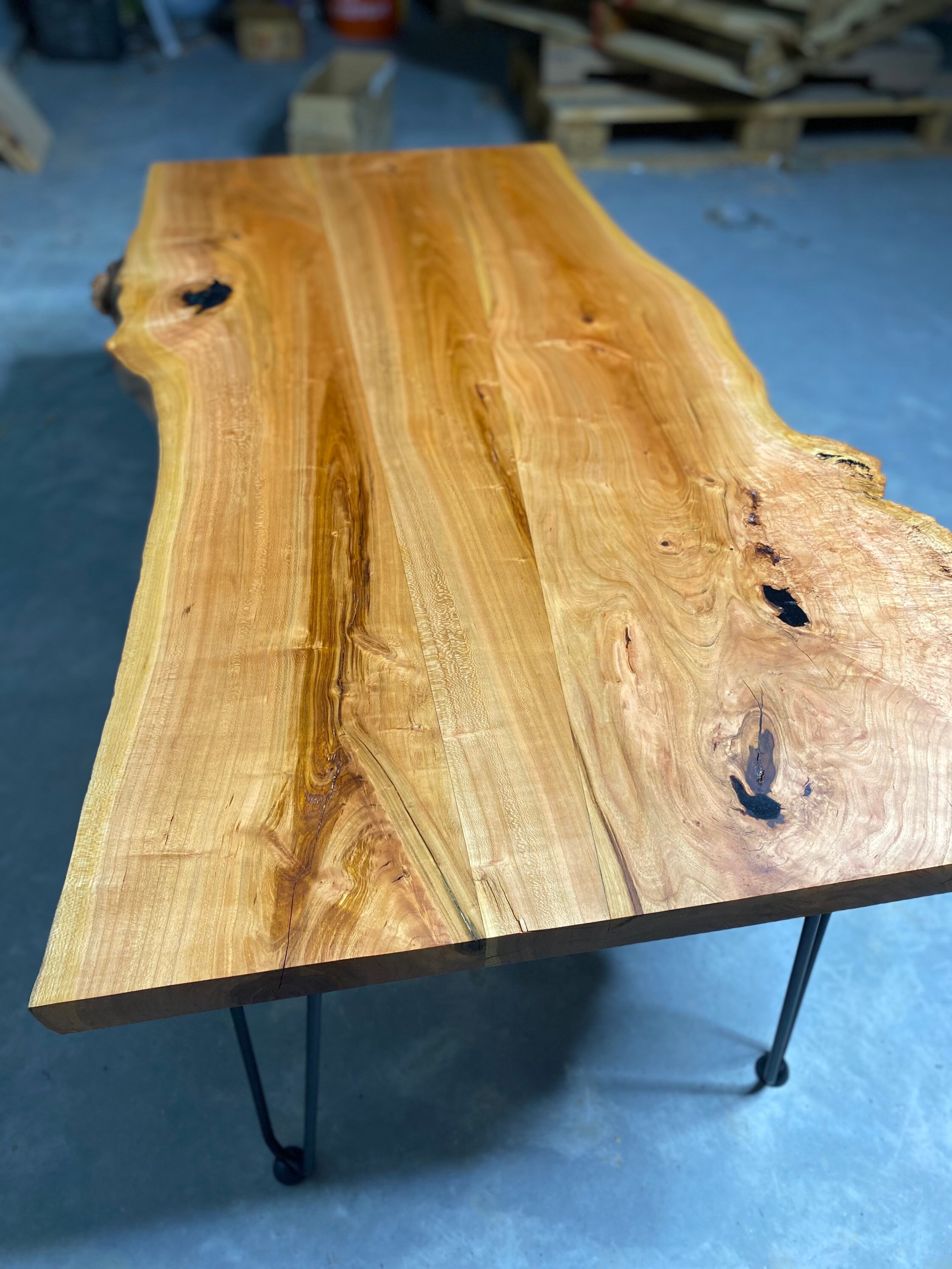 Natural Live Edge Cherry Burl Coffee Table - Etsy