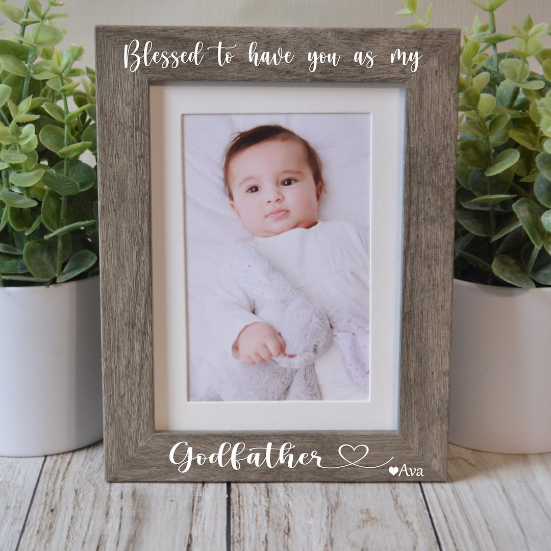 Godfather Picture Frame, Custom Picture Frame, Baptism Frame, Father’s ...