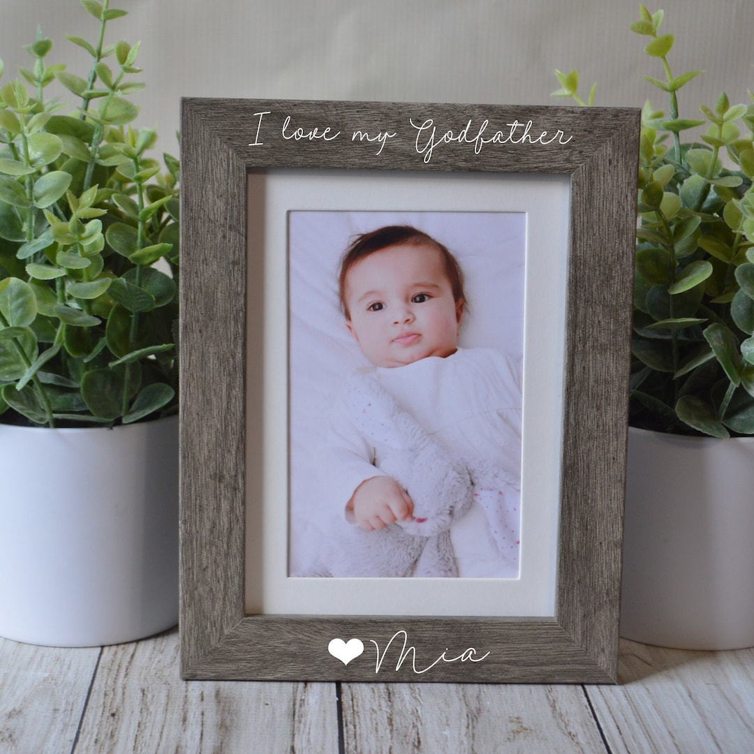 Godfather Picture Frame, Custom Picture Frame, Baptism Frame, Fathers ...