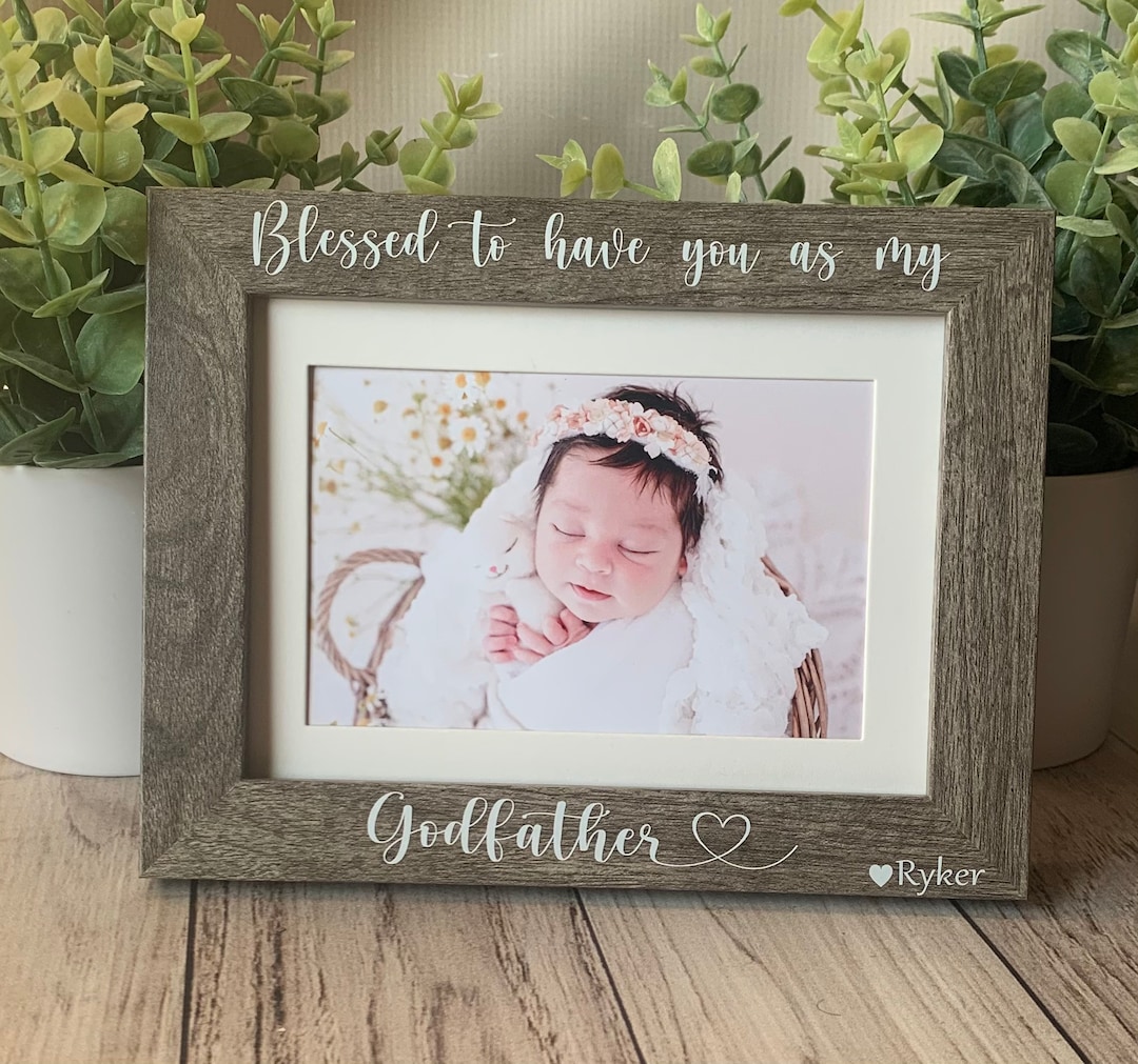 Godfather Picture Frame, Custom Picture Frame, Baptism Frame, Fathers ...