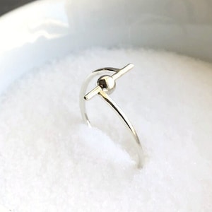 Bar Fidget Ring for Self Care, Dainty Silver Worry Ring for Women ...