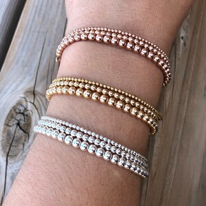 3mm Gold Filled Ball Bracelet: Minimalist Beaded Stacking Bracelet - Etsy