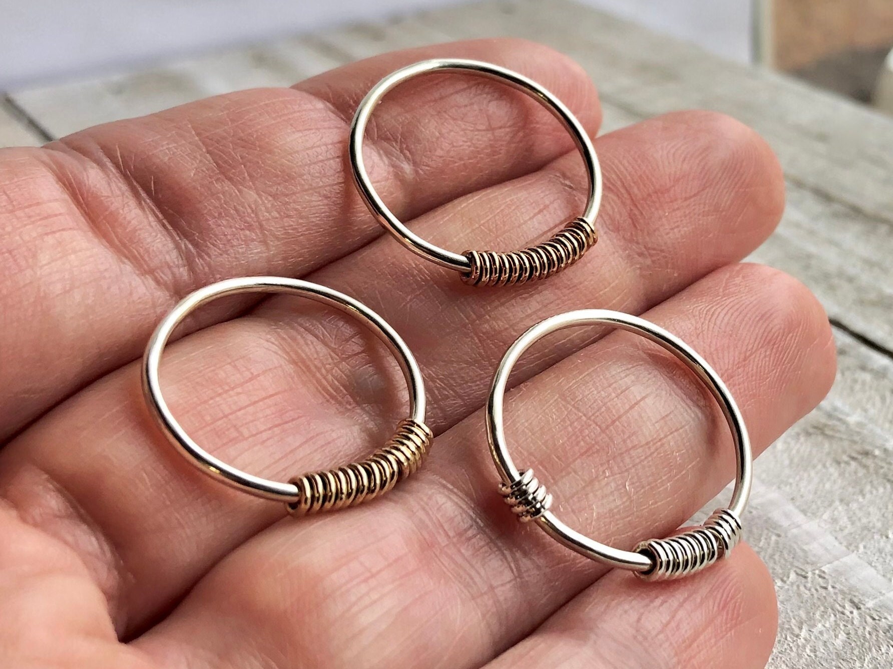 Stacking Fidget Ring Dainty Spinner Ring for Women Mental | Etsy