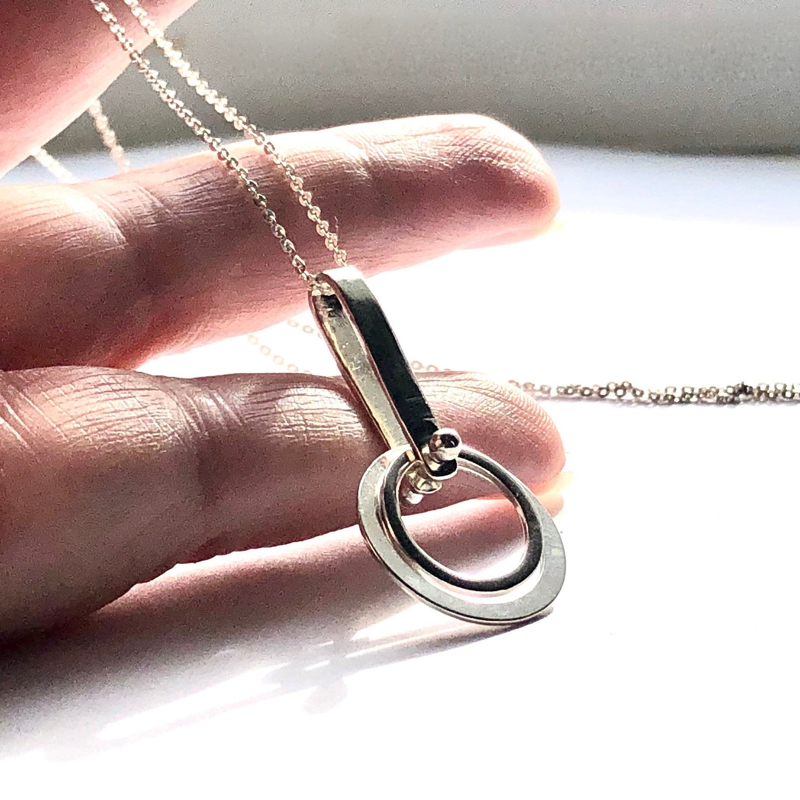 Handmade Sterling Silver Fidget Pendant Necklace: Interactive ...