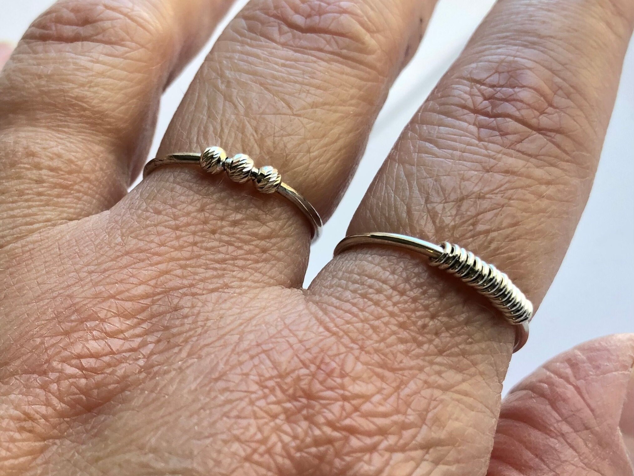 Stacking Fidget Ring Dainty Spinner Ring for Women Mental | Etsy