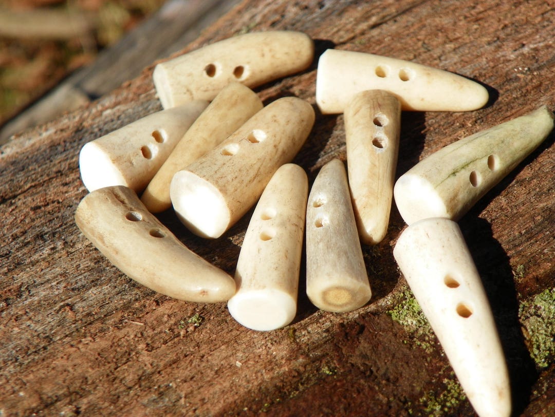 Whitetail Deer Antler Toggle Buttons: Rustic Woodland Crafting (2 Ct ...