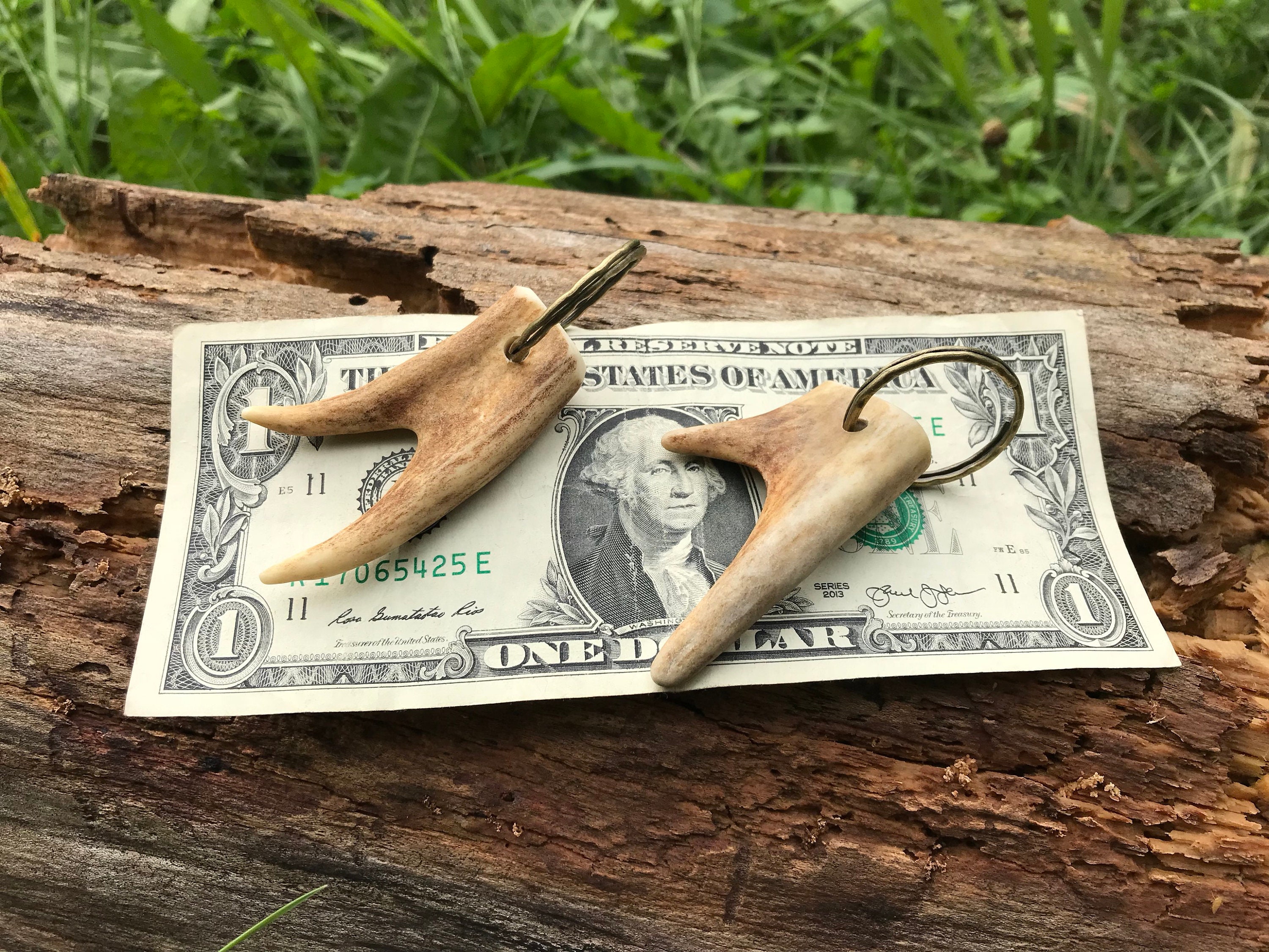 Couple's Key Rings Made From Natural Whitetail Deer Antler & Antiqued ...